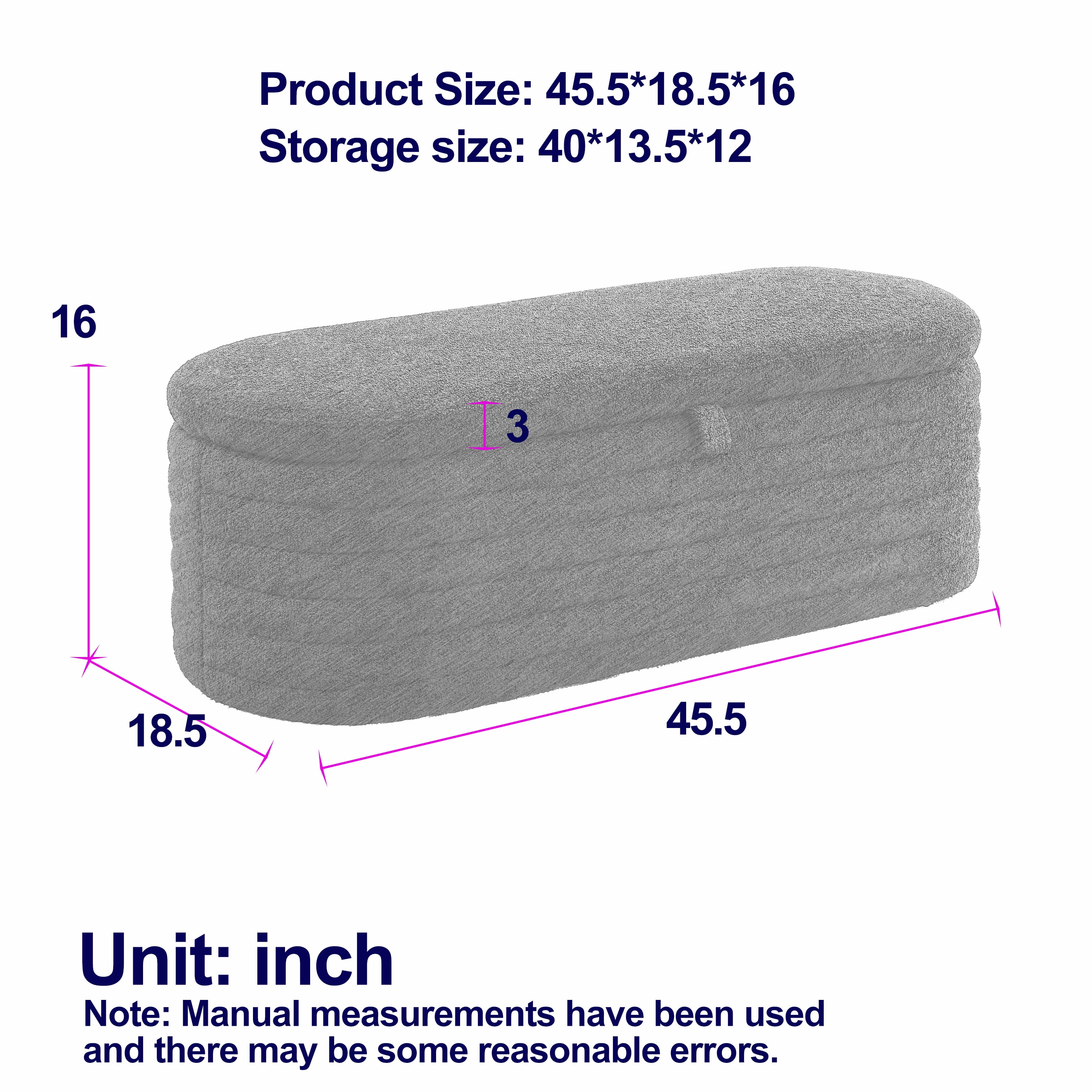 DUOSONG [Video] Welike Length 45.5 Inchesstorage Ottoman Bench ...