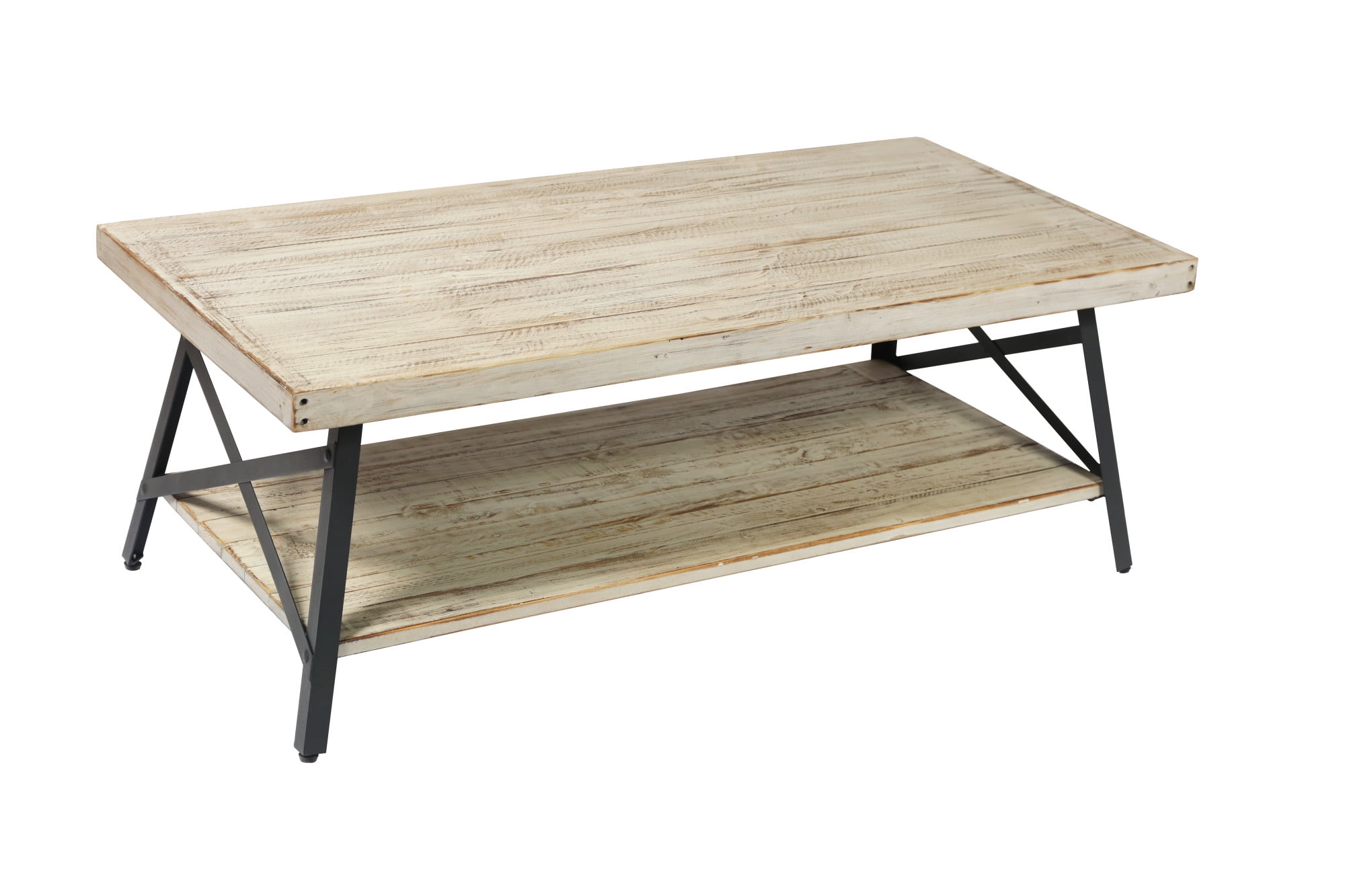 DUOSONG Wallace & Bay Douglas White Coffee Table White Solid Wood ...