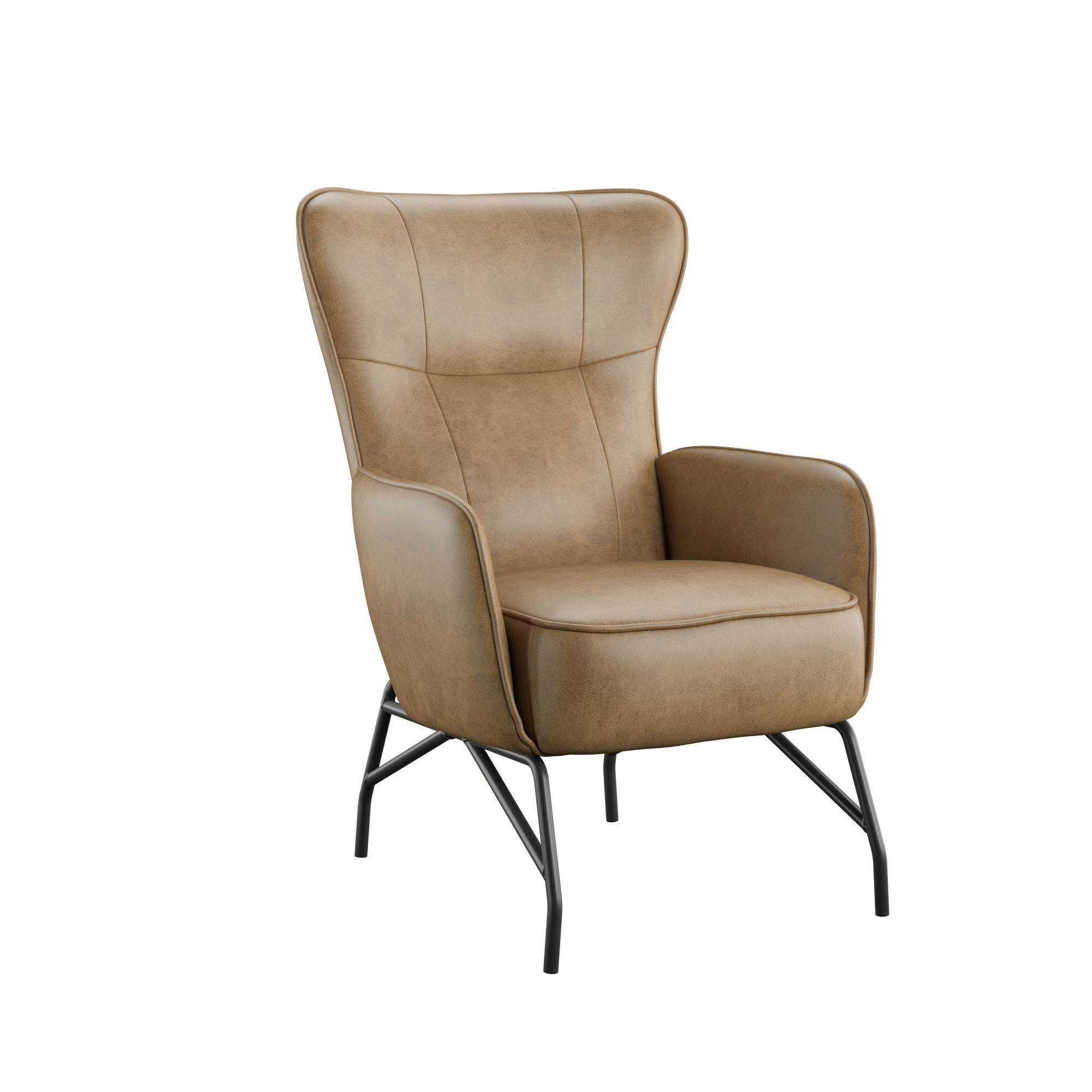 DUOSONG Wallace & Bay Graham Brown Accent Chair Brown Engineered Wood ...