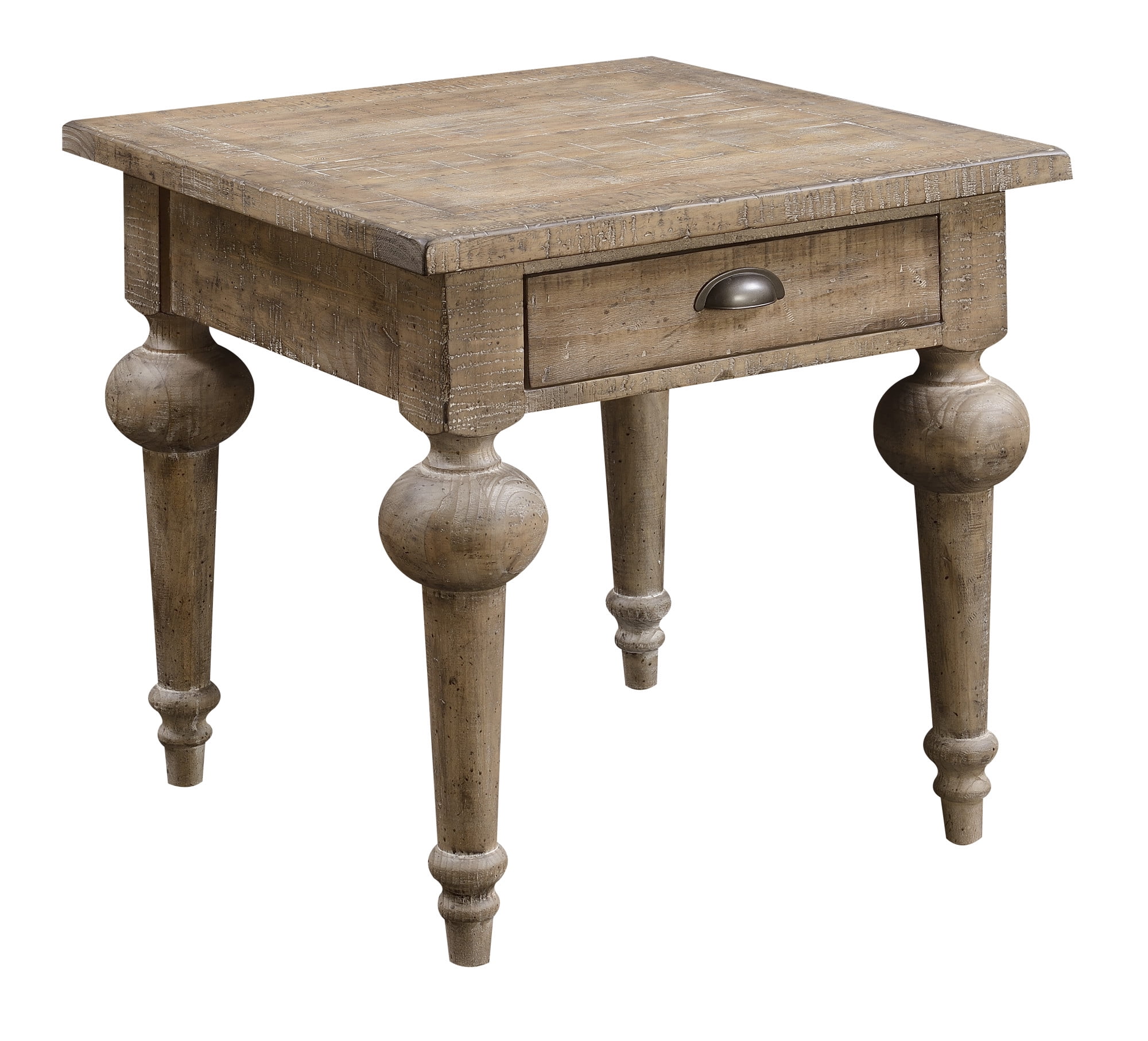 DUOSONG Wallace & Bay Ludin Taupe Square End Table taupe Solid Wood ...