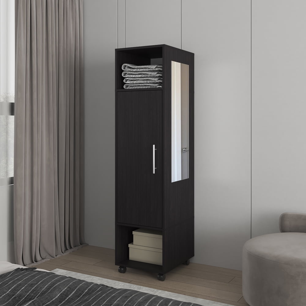 DUOSONG Wardrobe Boston, Bedroom, Black Black Engineered Wood Furniture ...