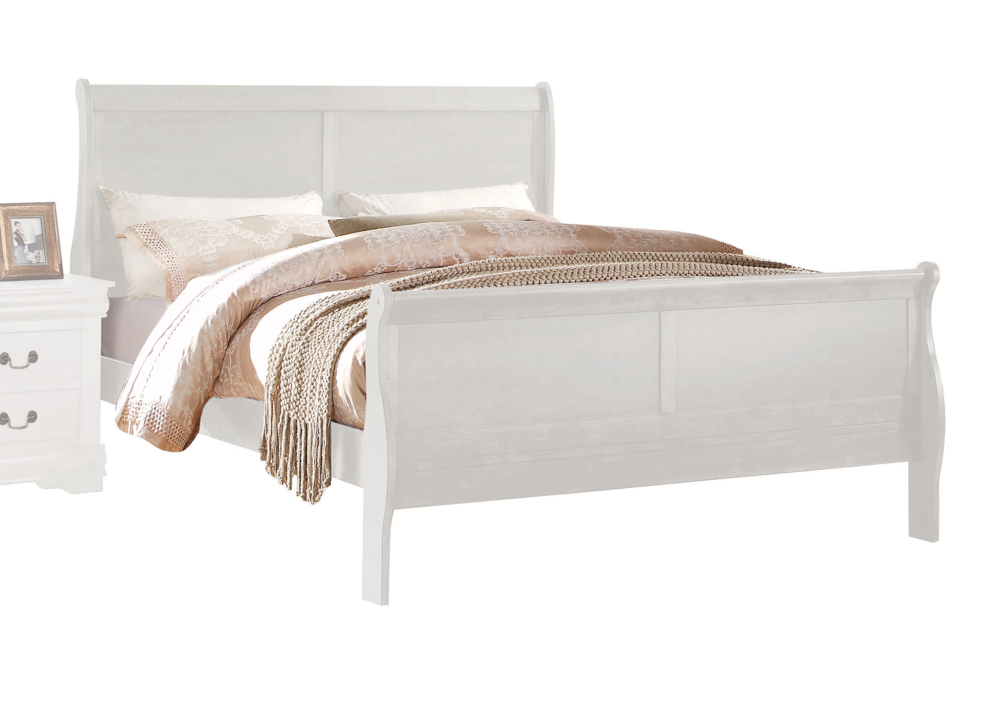 DUOSONG White Twin Bed White Wood Furniture Bedroom Furniture Beds ...