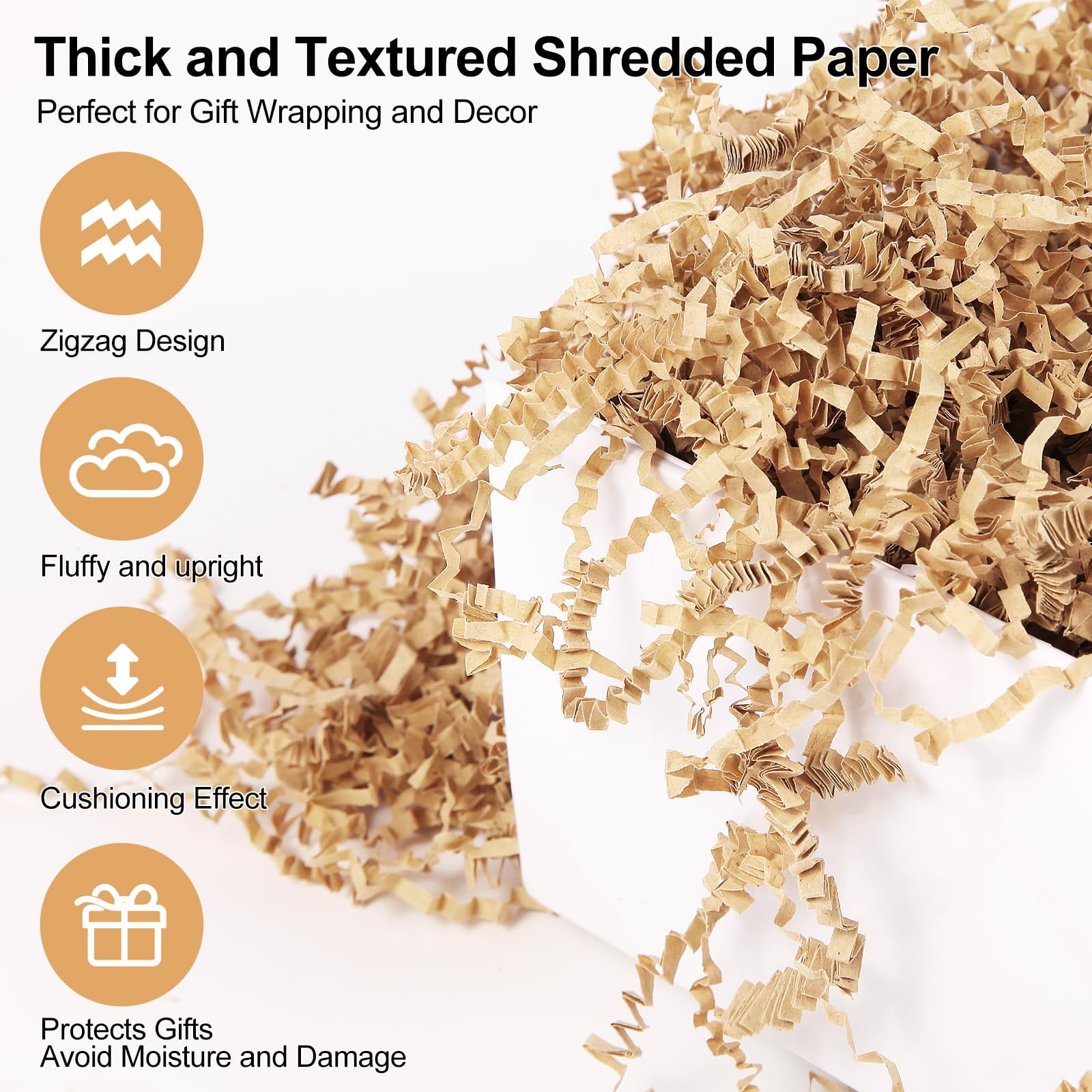 DUOTAN Brown Crinkle AJH3 Cut Paper Shred Filler (2.2 LB), Shredded ...