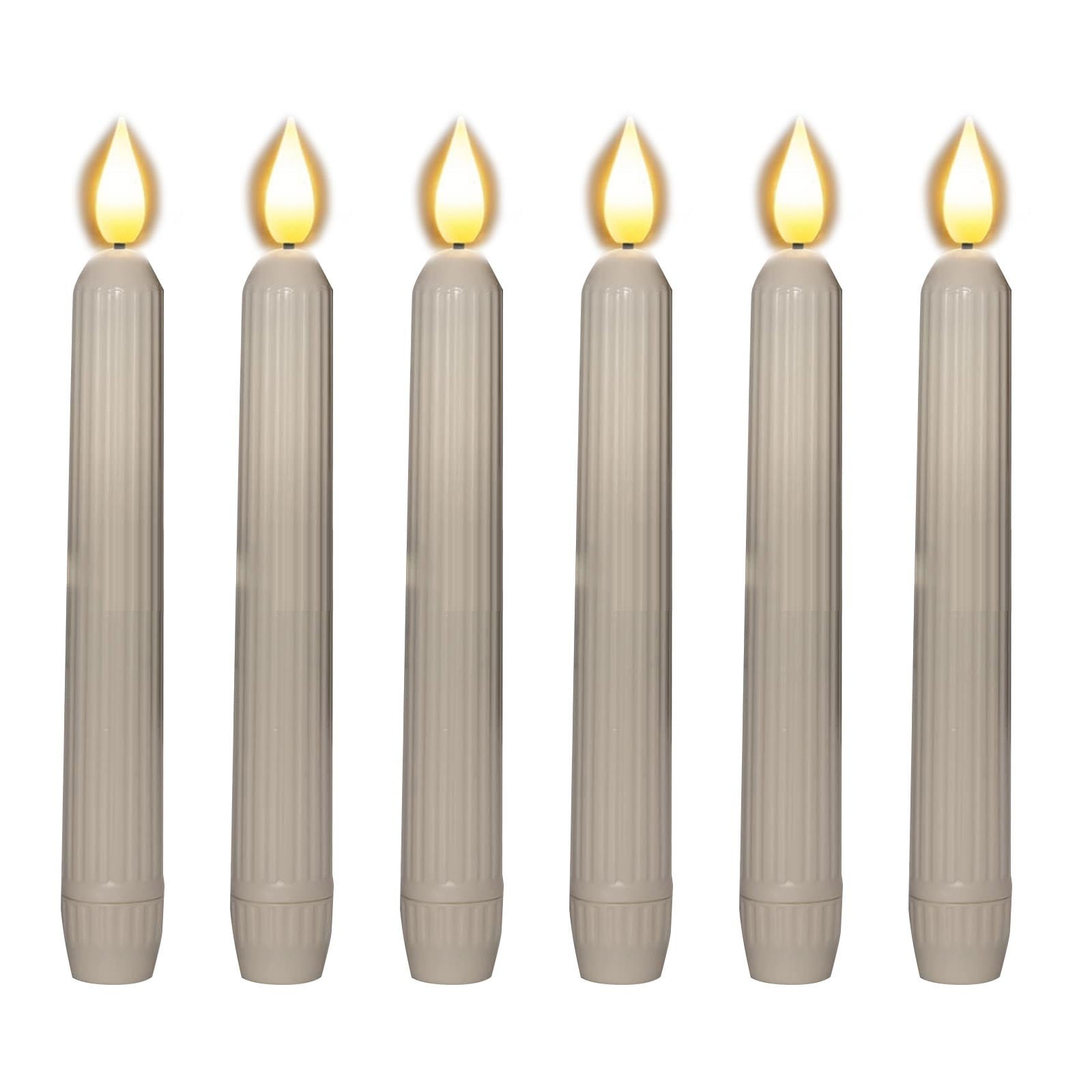 DUOYOU 6 Pcs Window Candles With Sensor Dusk to Dawn - Ivory Stripped ...