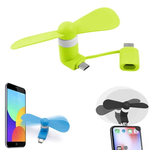 DUOYOU Mini 2-in-1 Cell Phone Fan for Android Cellphones with Type C ...