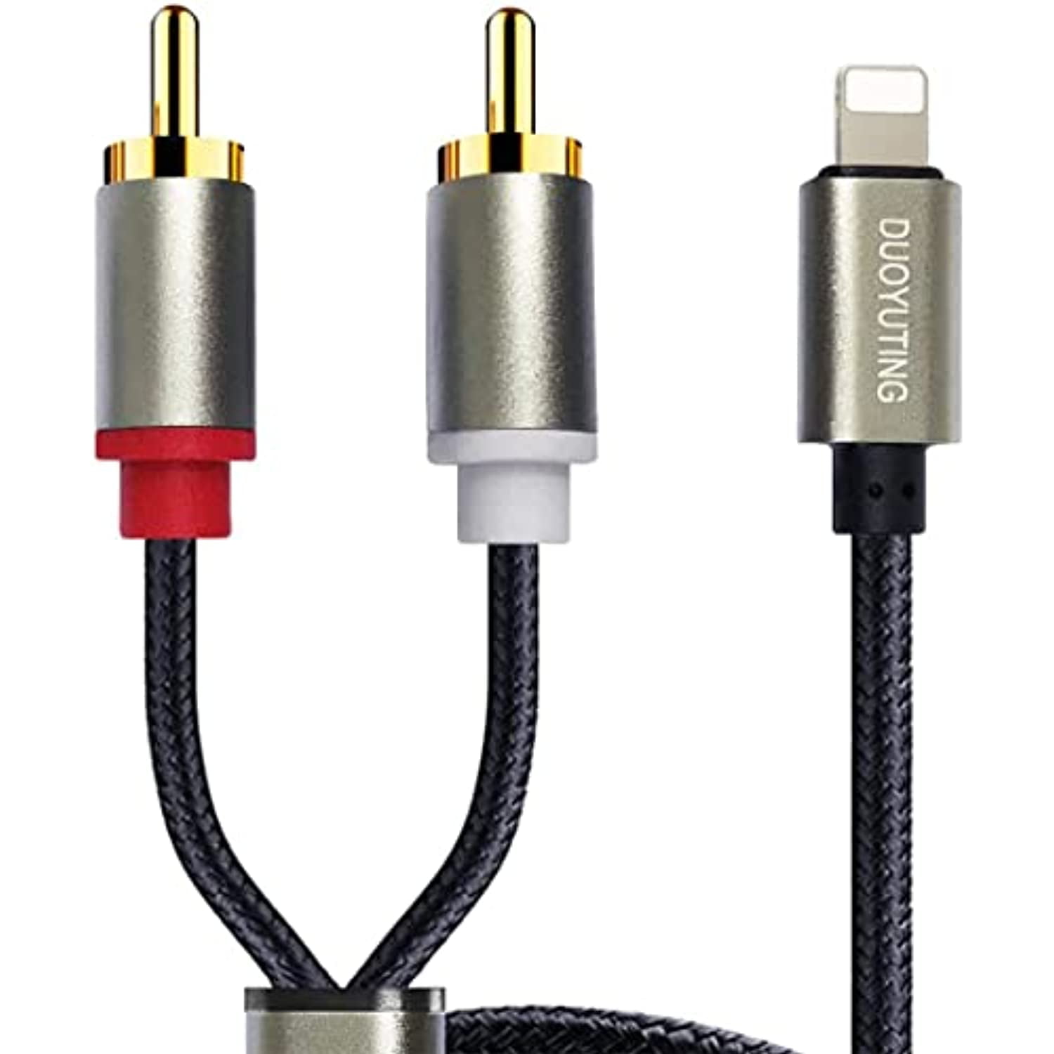 DUOYUTING AUX Cord, Dual RCA Audio Cable for iPhone & iOS, Speaker ...