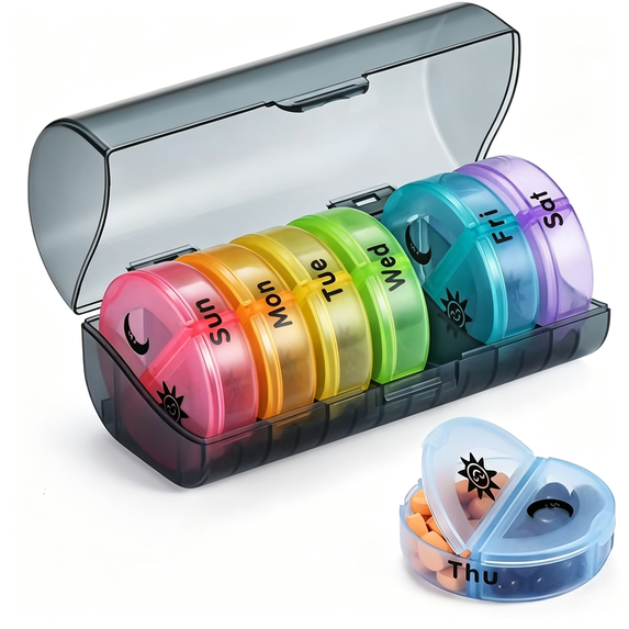 DUPAI Large Weekly Pill Organizer 2 Times a Day,Daily Pill Box 7 Day ...