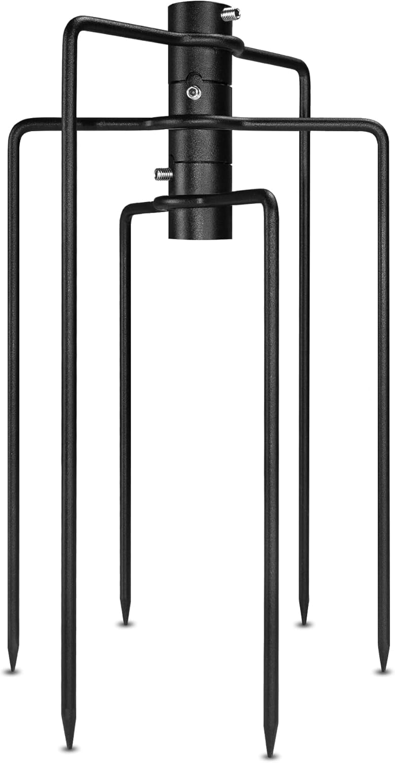 DUPKEV Heavy Duty Pole Stabilizer Stand Base with 6 Prongs, In-Ground ...