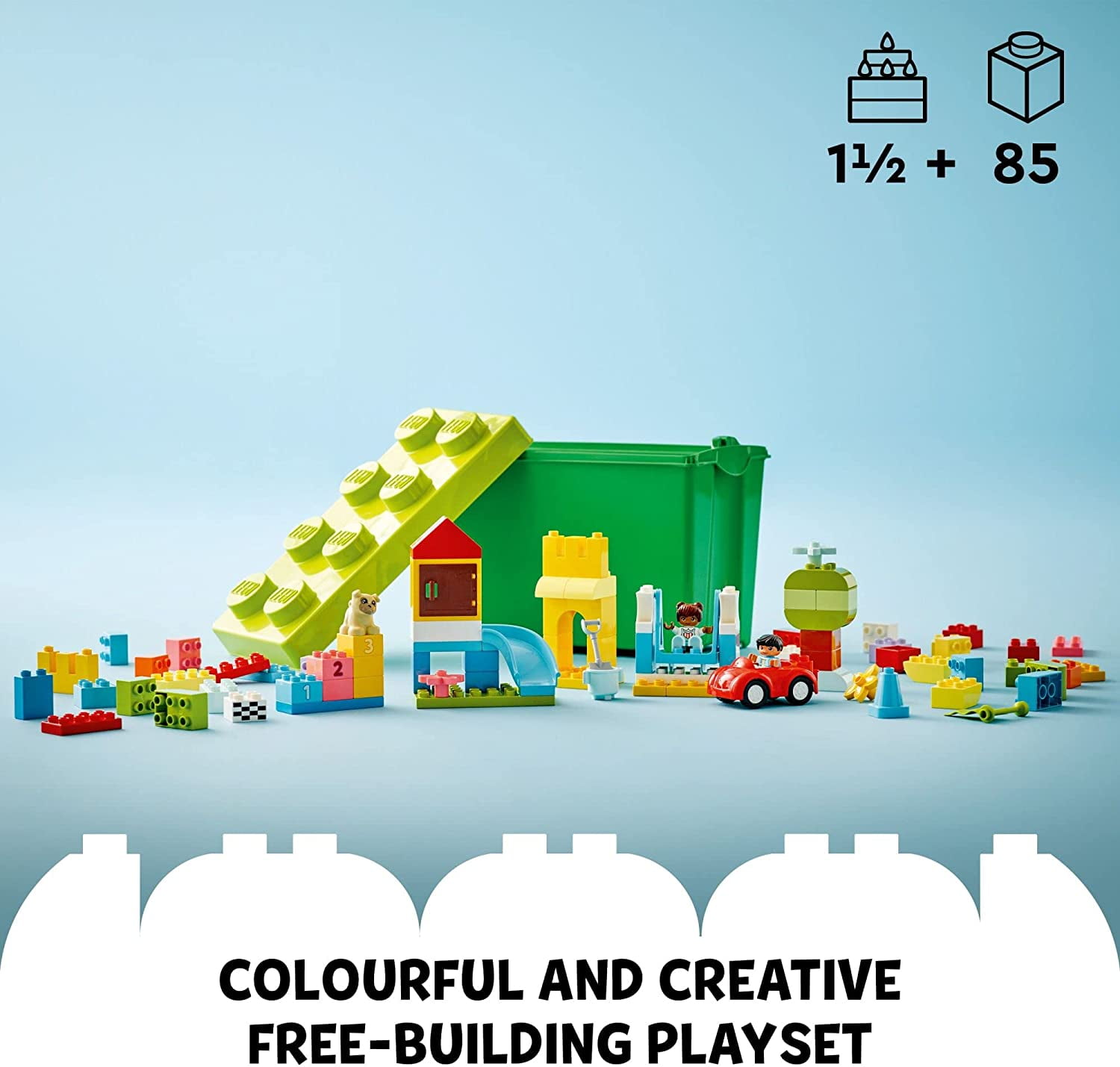 DUPLO Classic Deluxe Brick Box 10914 Starter Set - Features Storage Box ...