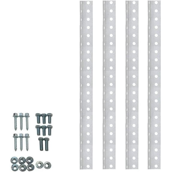 DURA-LIFT 1-1/8 in. x 24 in. Galvanized 14-Gauge Steel Punched Angle ...