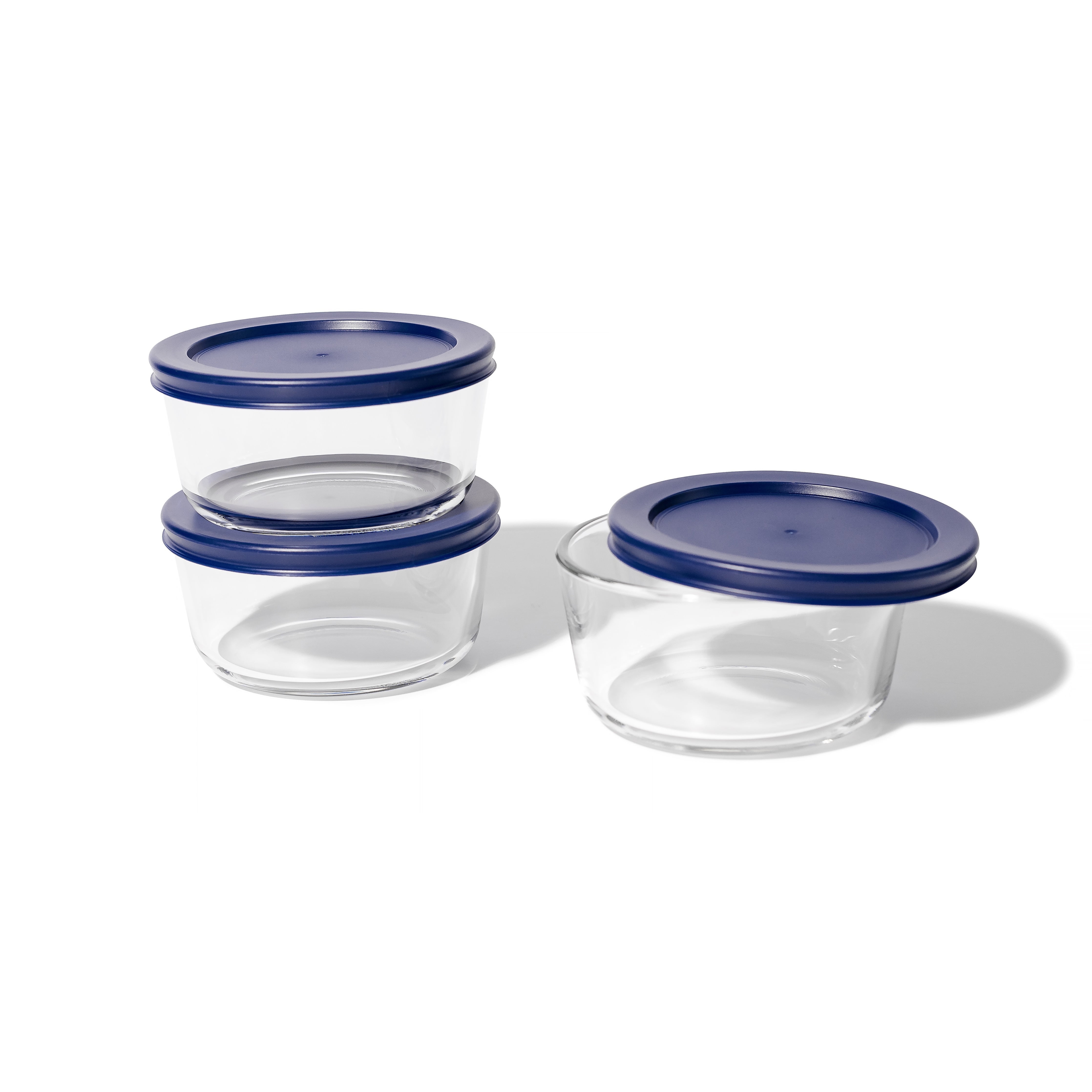 DURA LIVING Glass Food Storage Containers - 6 Piece 2 Cup Set (3 ...