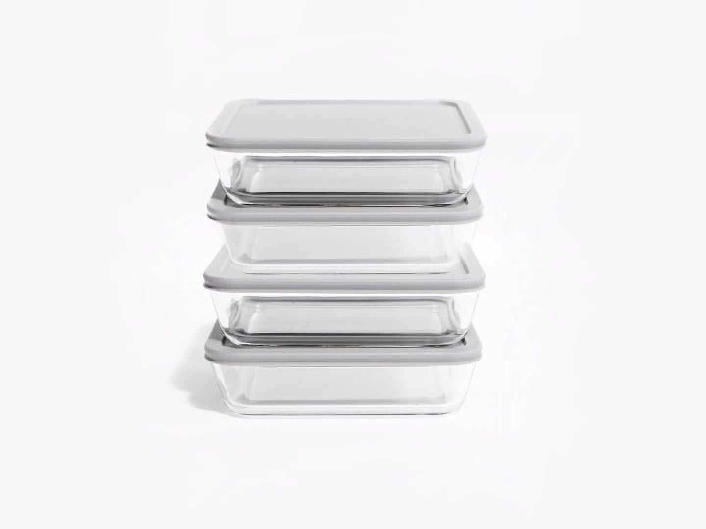 DURA LIVING Glass Food Storage Containers - 8 Piece 6.55 Cup (4 ...