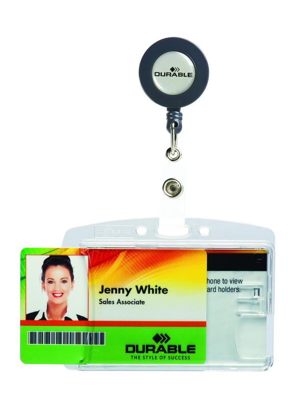 DURABLE Shell-style ID Badge Holders for Two Badges with Retractable ...