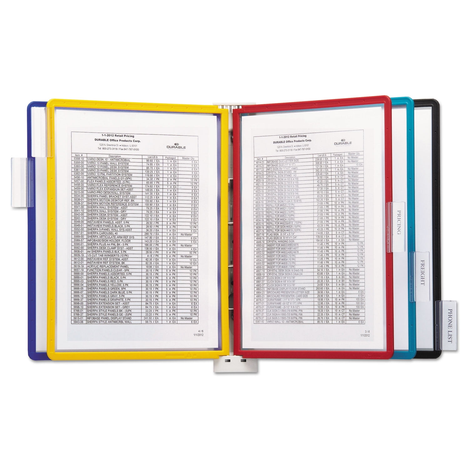 DURABLE Wall Reference System, 5 Panels, Letter, Asst. Borders And ...