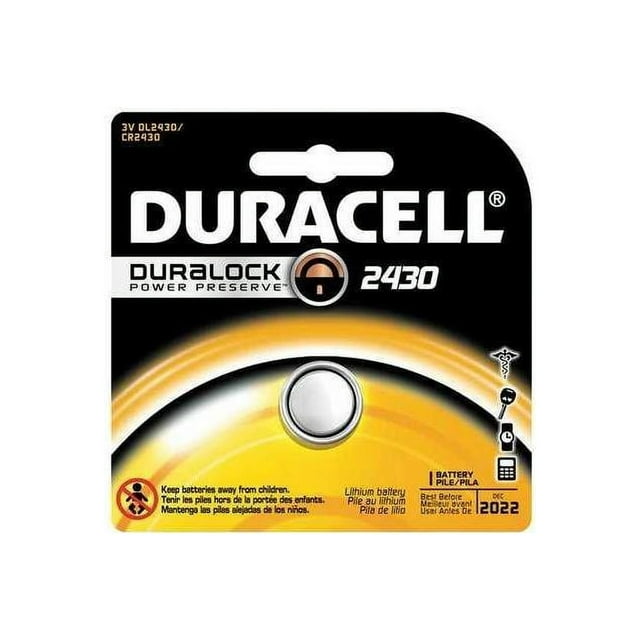 DURACELL 3V 2430 (DL2430 / 2430) Lithium Coin Cell Battery, 1-pack ...