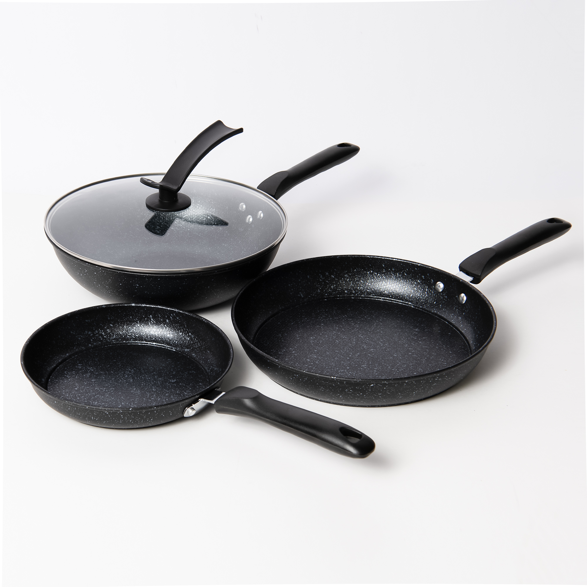 DURANITRO 4 Piece Nitrogen-Hardened Honeycomb Nonstick Carbon Steel 8 ...