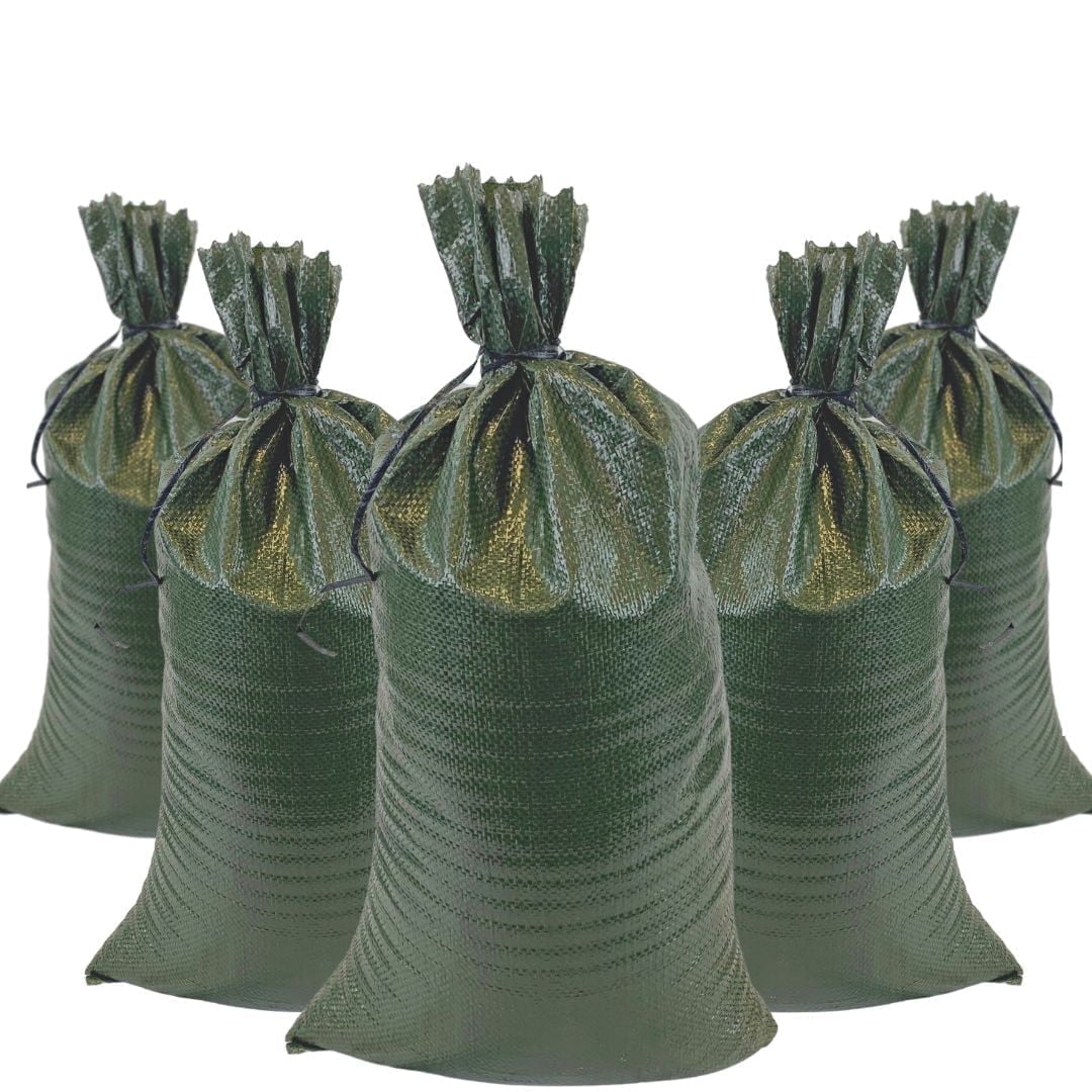 DURASACK® Sand Bags with Tie Strings, Heavy Duty, 14" x 26", Green ...
