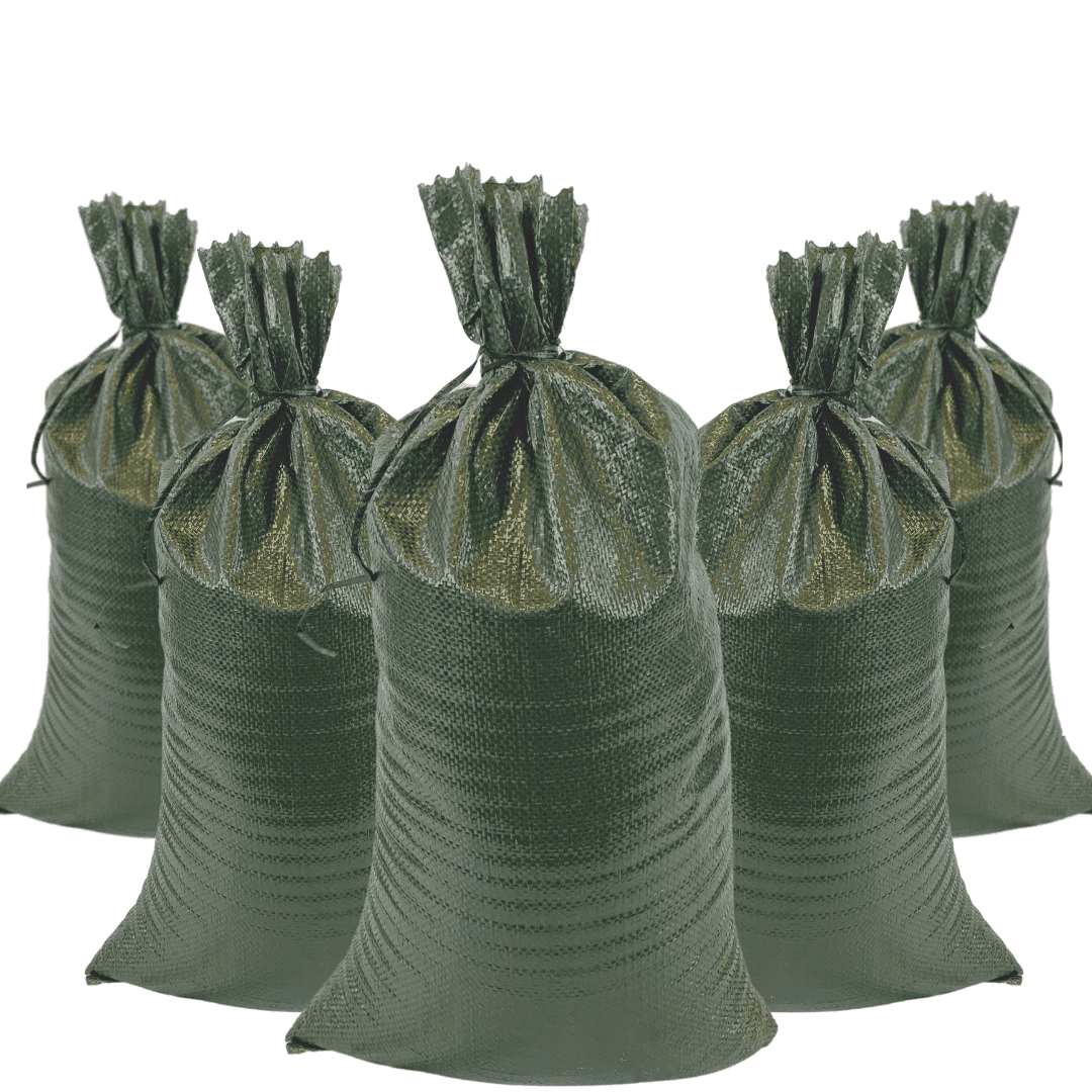 DURASACK Heavy Duty 100 Count Green Sand Bags with Tie Strings - UV ...
