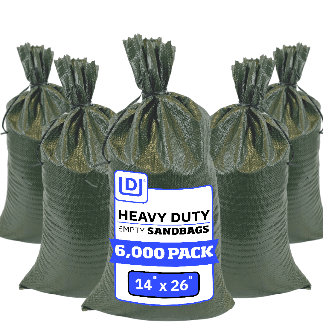 DURASACK® Sand Bags with Tie Strings, Heavy Duty, 14" x 26", Green ...