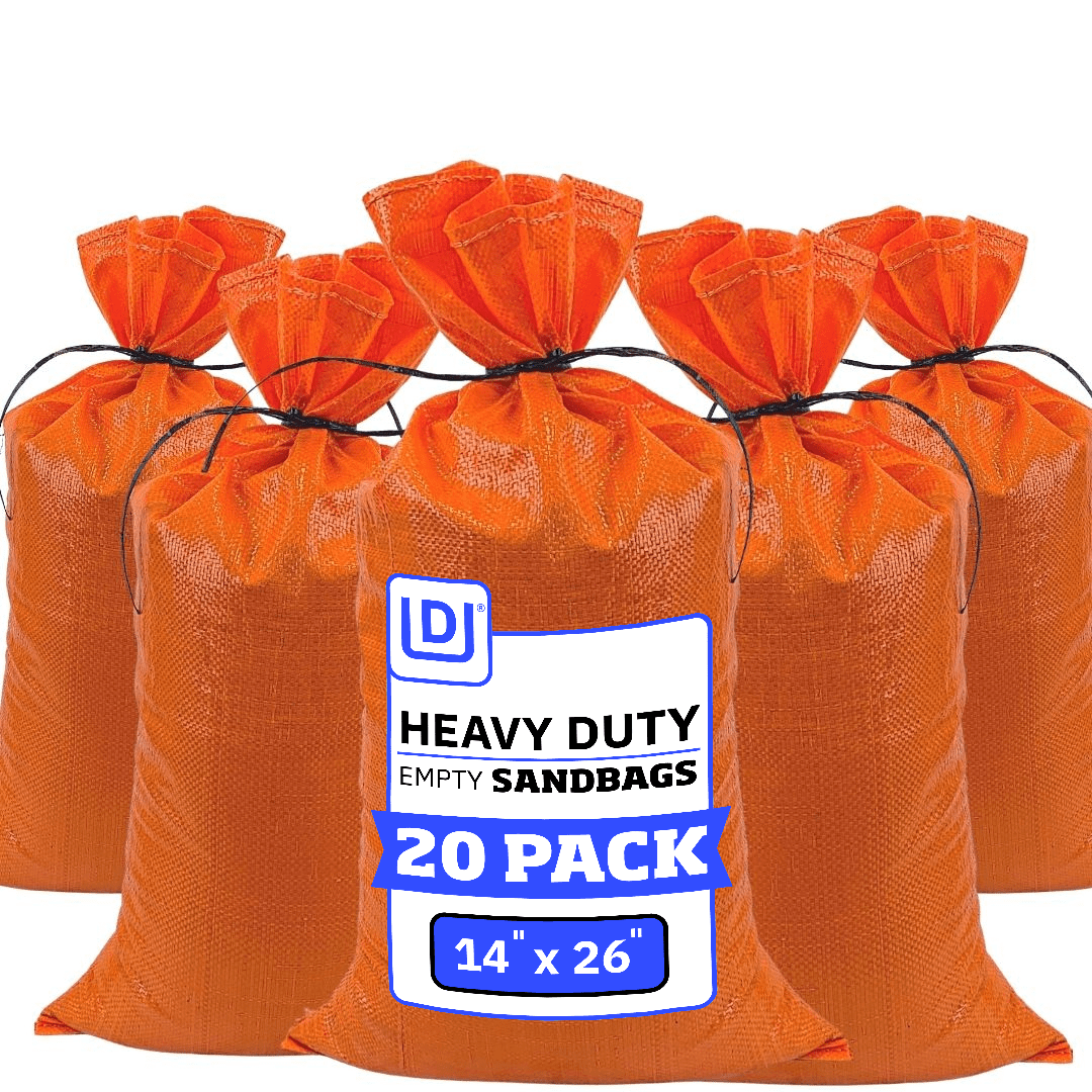 DURASACK® Sand Bags with Tie Strings, Heavy Duty, 14" x 26", Orange, 20 ...