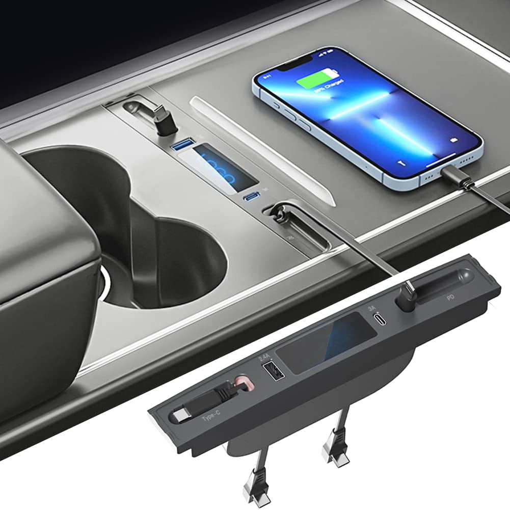 DURASIKO 4-in-1 Car USB Charger with 2.6FT Stretchable Cable,Multi Port ...