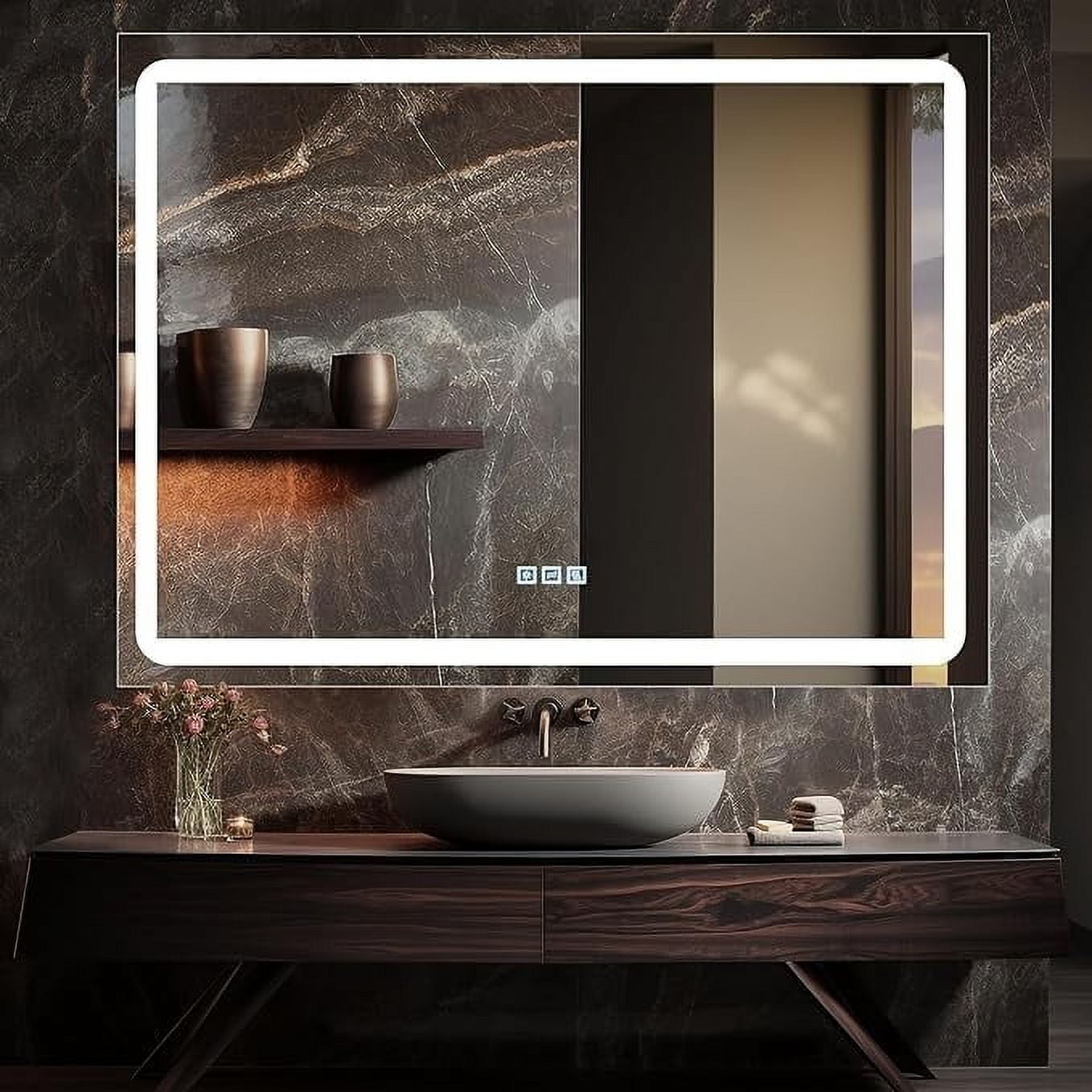 "DURASPACE 48""x 36"" Backlit Vanity Mount Bathroom Mirror, Anti-Fog ...