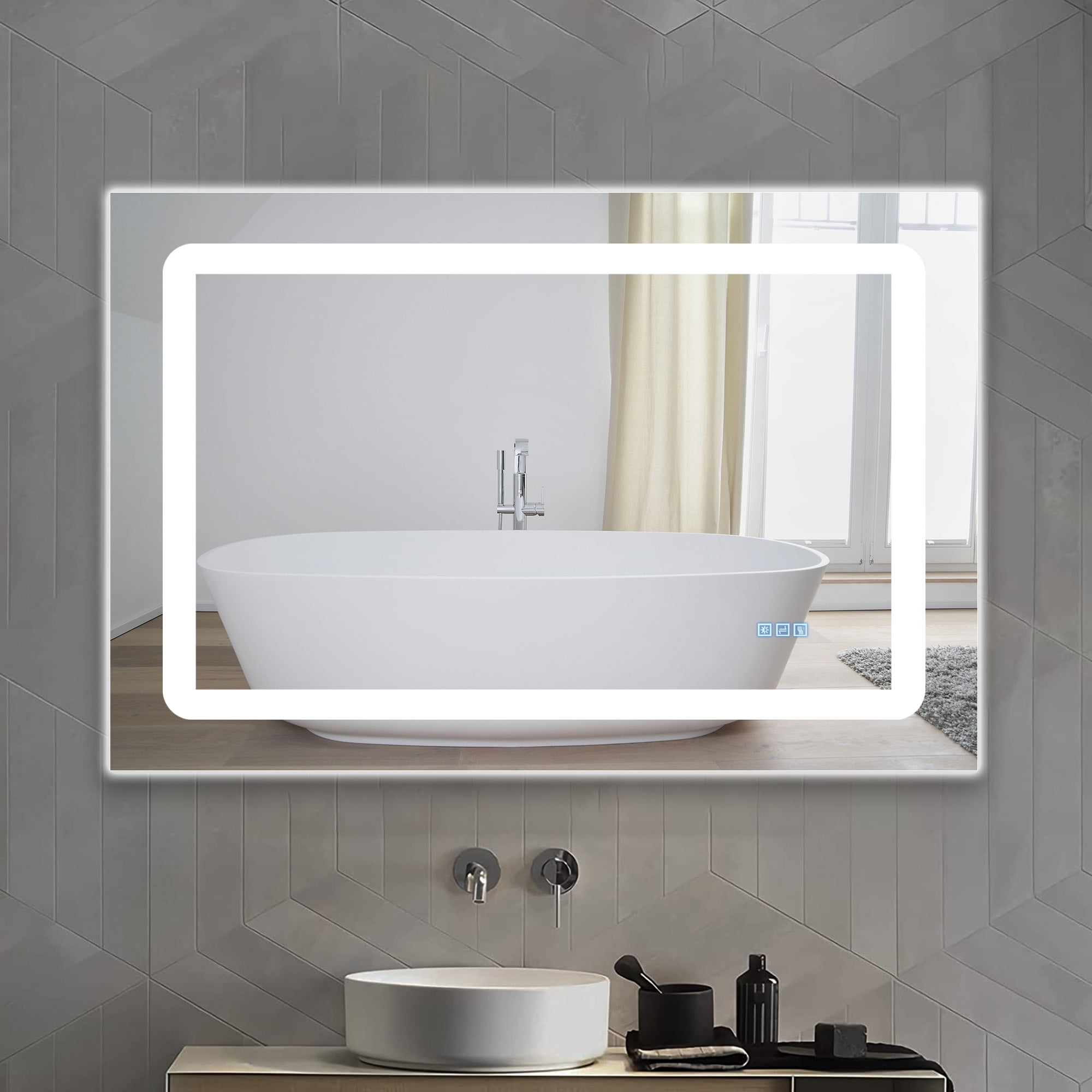 DURASPACE Bathroom Mirrors Wall Mirror Anti fog Mirror 48"x 32" with ...