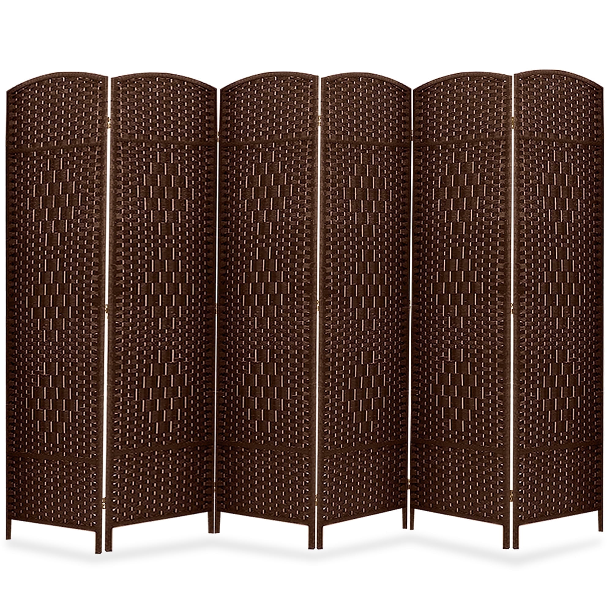 DURASPACE 6-Panel Room Divider, Wood Weave Fiber, Foldable, Indoor ...