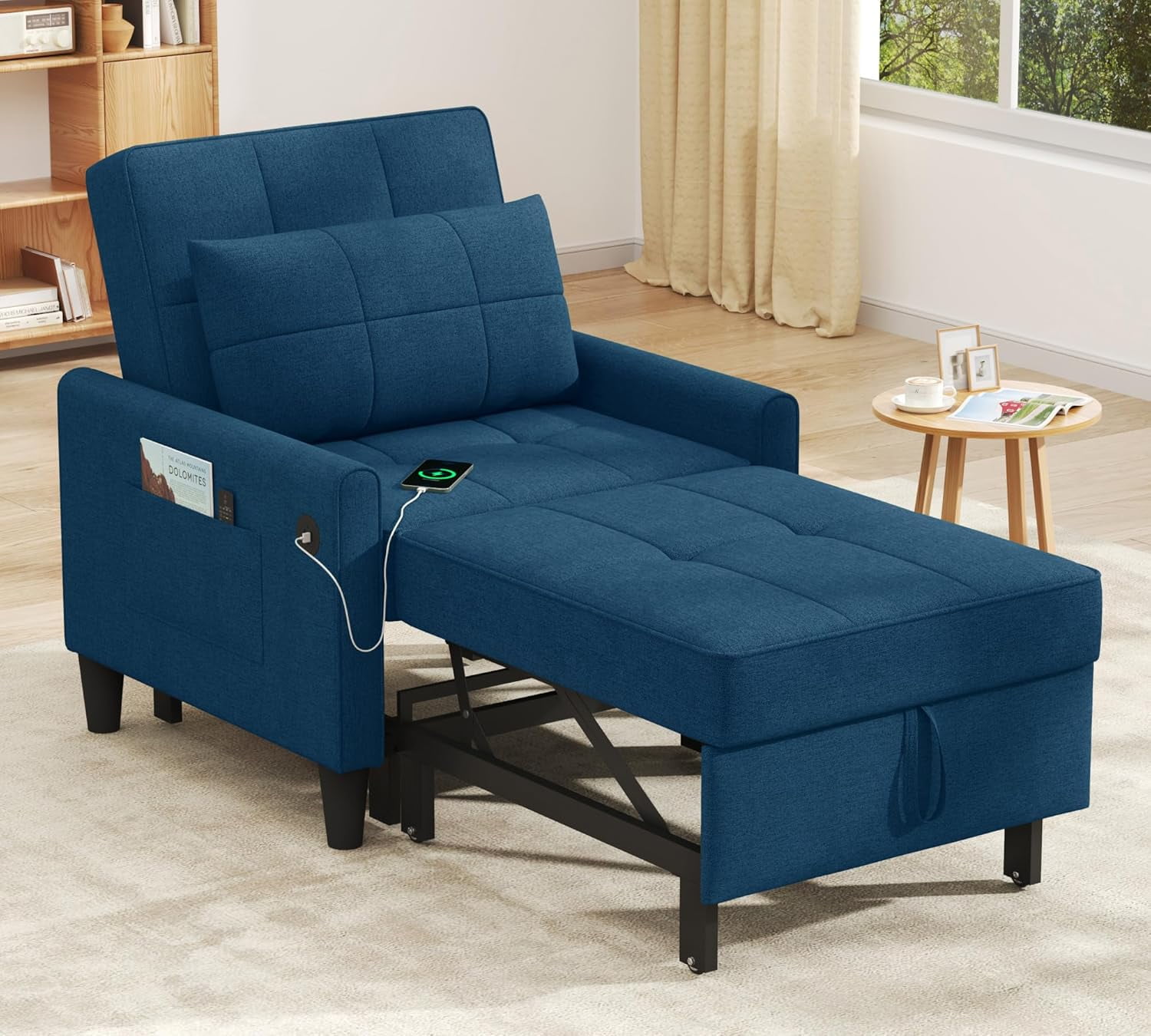 DURASPACE Sleeper Chair Bed 3-in-1 Convertible Pull Out Couch with USB ...