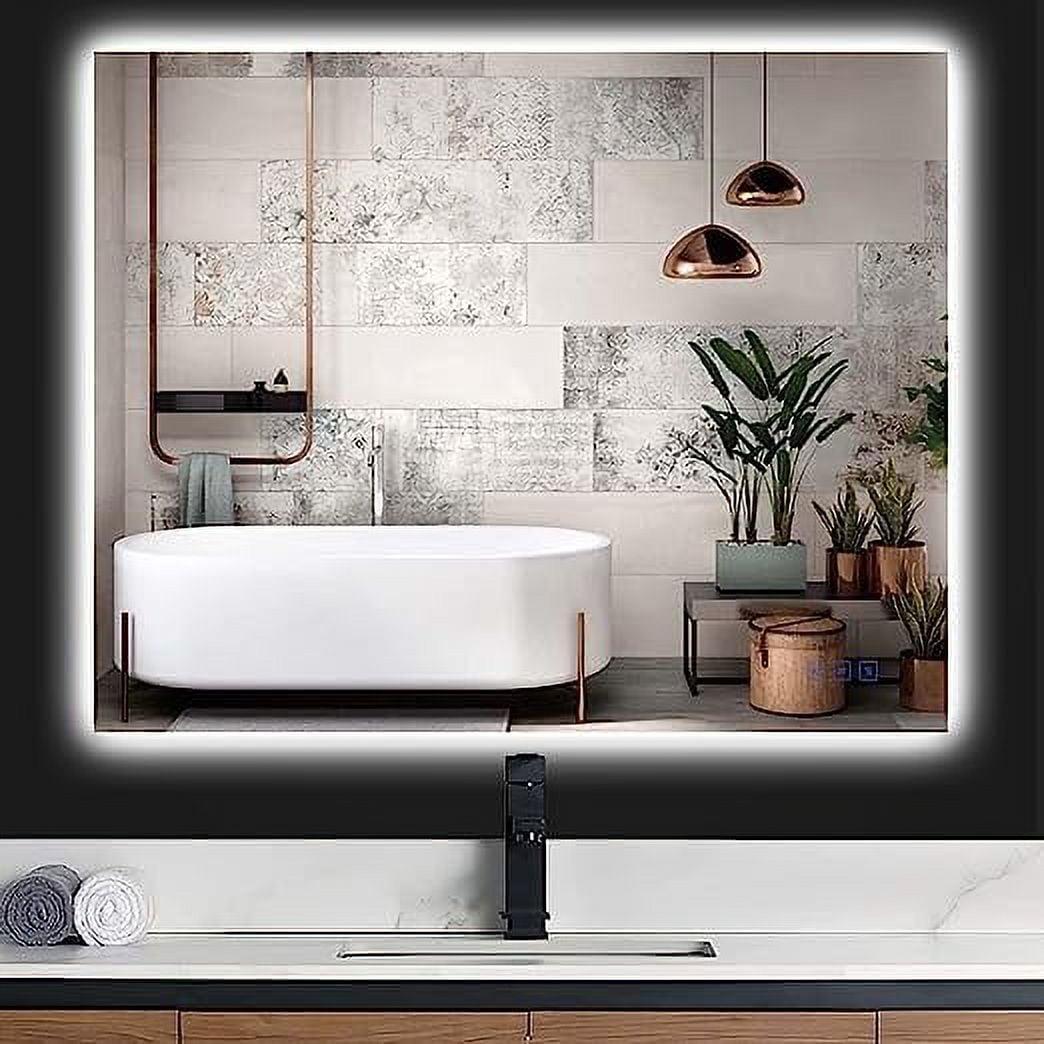 "DURASPACE LED Backlit 40"" x 32"" Anti-Fog, Light Framed Bathroom ...