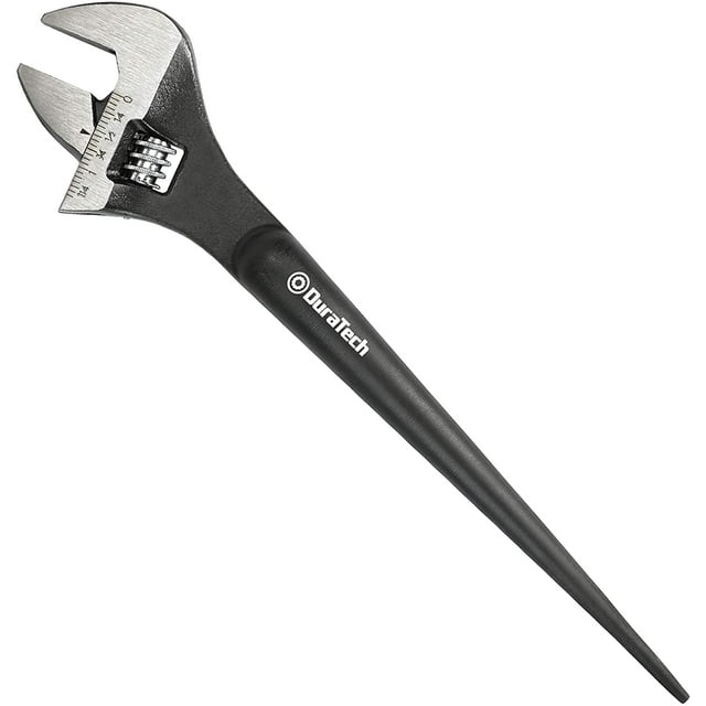 DURATECH 10-Inch Adjustable Construction Spud Wrench, Black Oxide ...