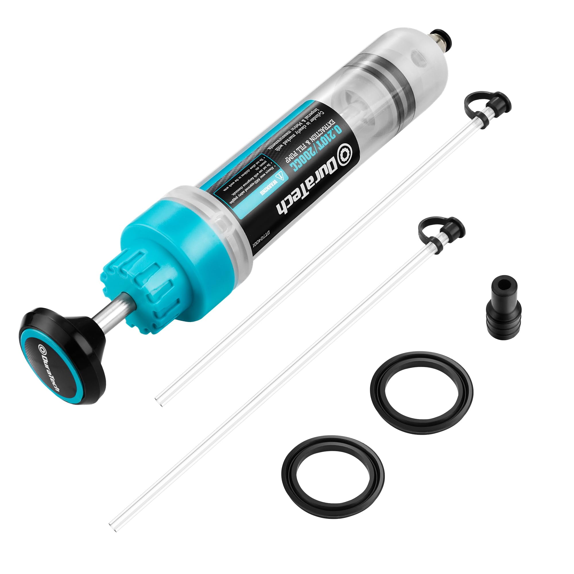 DURATECH 200CC Fluid Extractor Automotive, Fluid Pump with Extension Tubes, Oil Syringe with ...