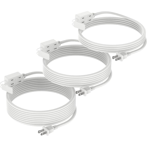 DURATECH 3-Pack Indoor Extension Cords 9/12/15FT with 3-Outlet ...