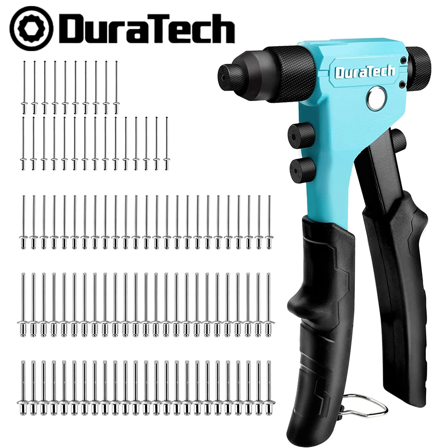 DURATECH 4-in-1 Rivet Gun Pop Rivet Tool Kit Heavy Duty Hand Riveter w ...