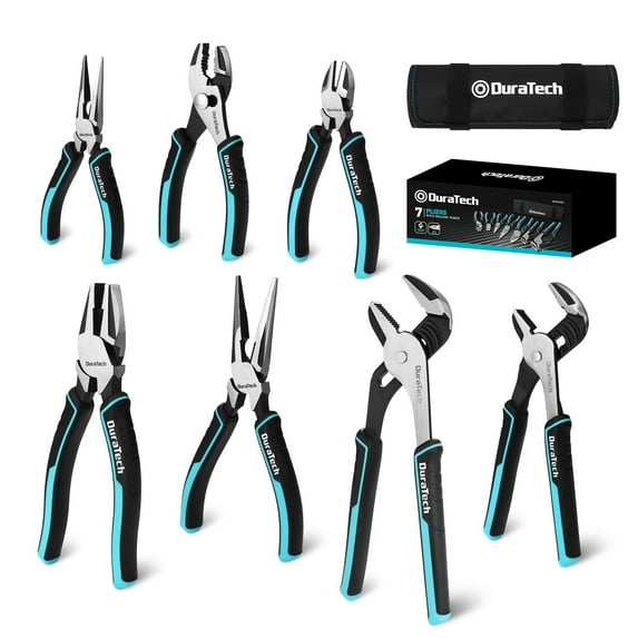 DURATECH 7-Piece Pliers Set with Rolling Pouch, Premium Cr-Ni ...