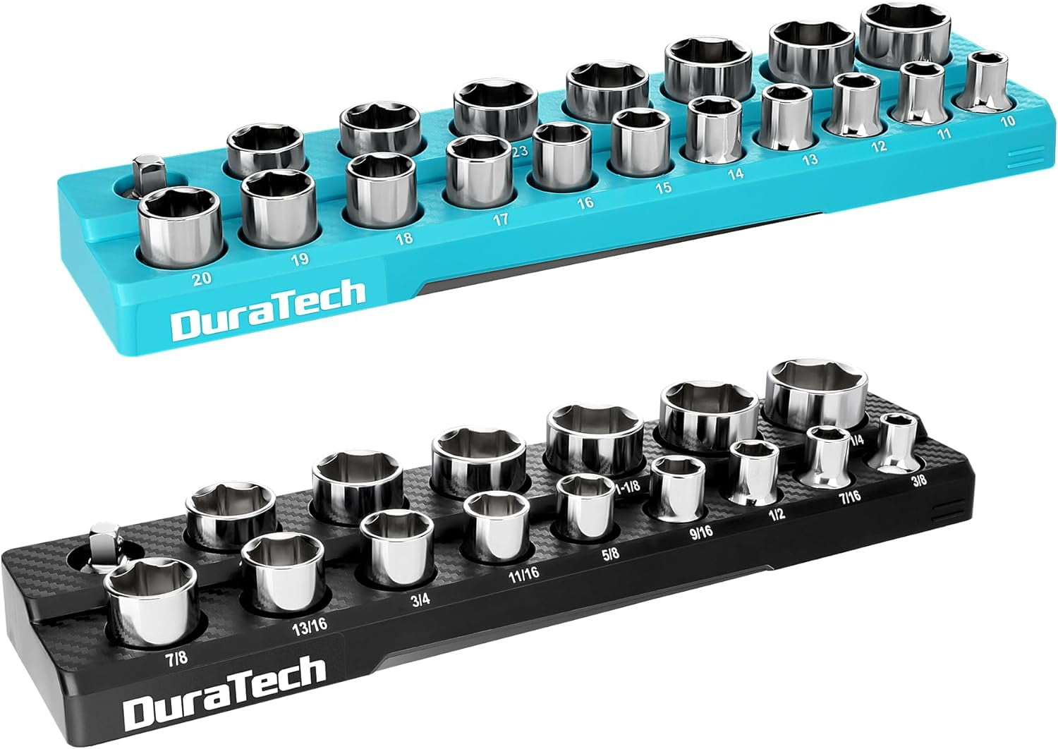 DURATECH Magnetic Socket Organizer Set, 1/2" Drive SAE&Metric Socket ...