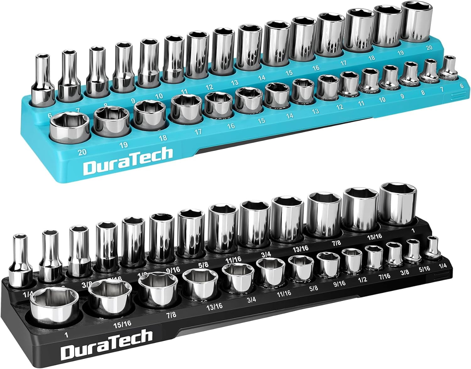 DURATECH Magnetic Socket Organizer Set, 3/8" Drive SAE&Metric Socket ...