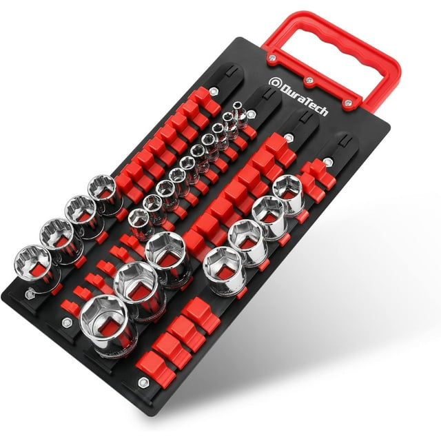 DURATECH Socket Organizer, 48-Piece Portable Socket Holder with Handle ...