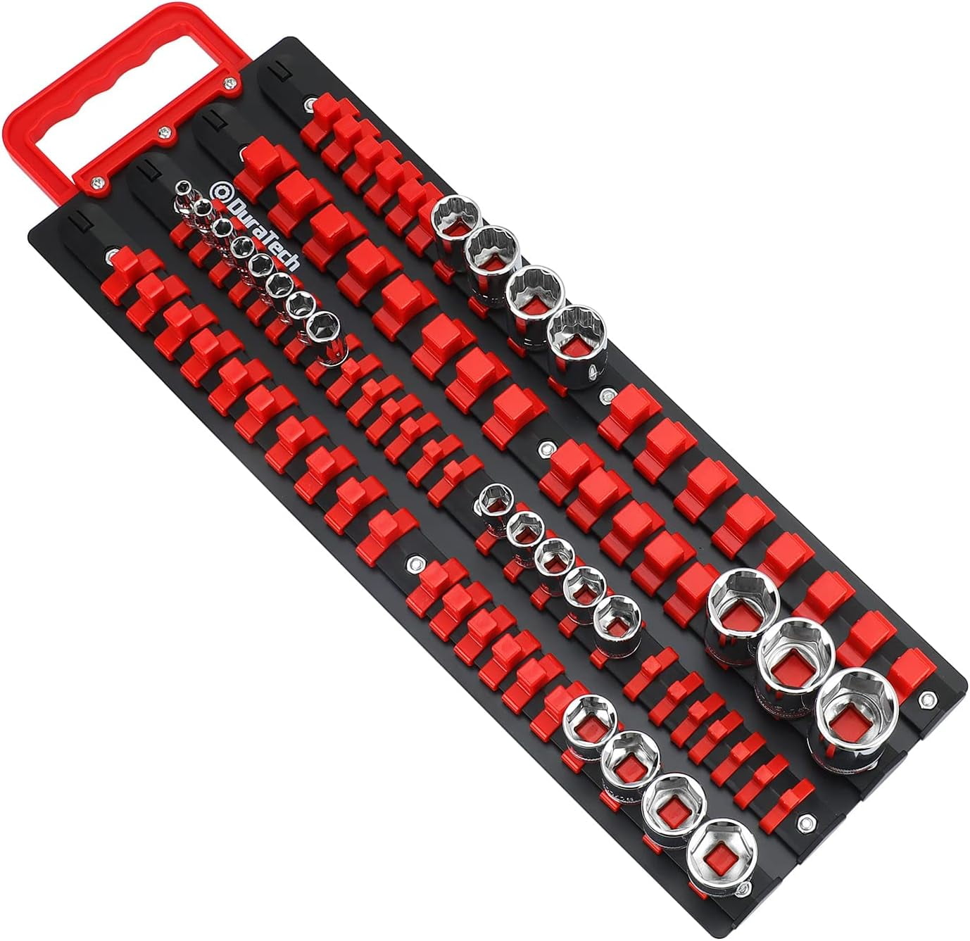 DURATECH Socket Organizer, 80-Piece Portable Socket Holder with Handle ...