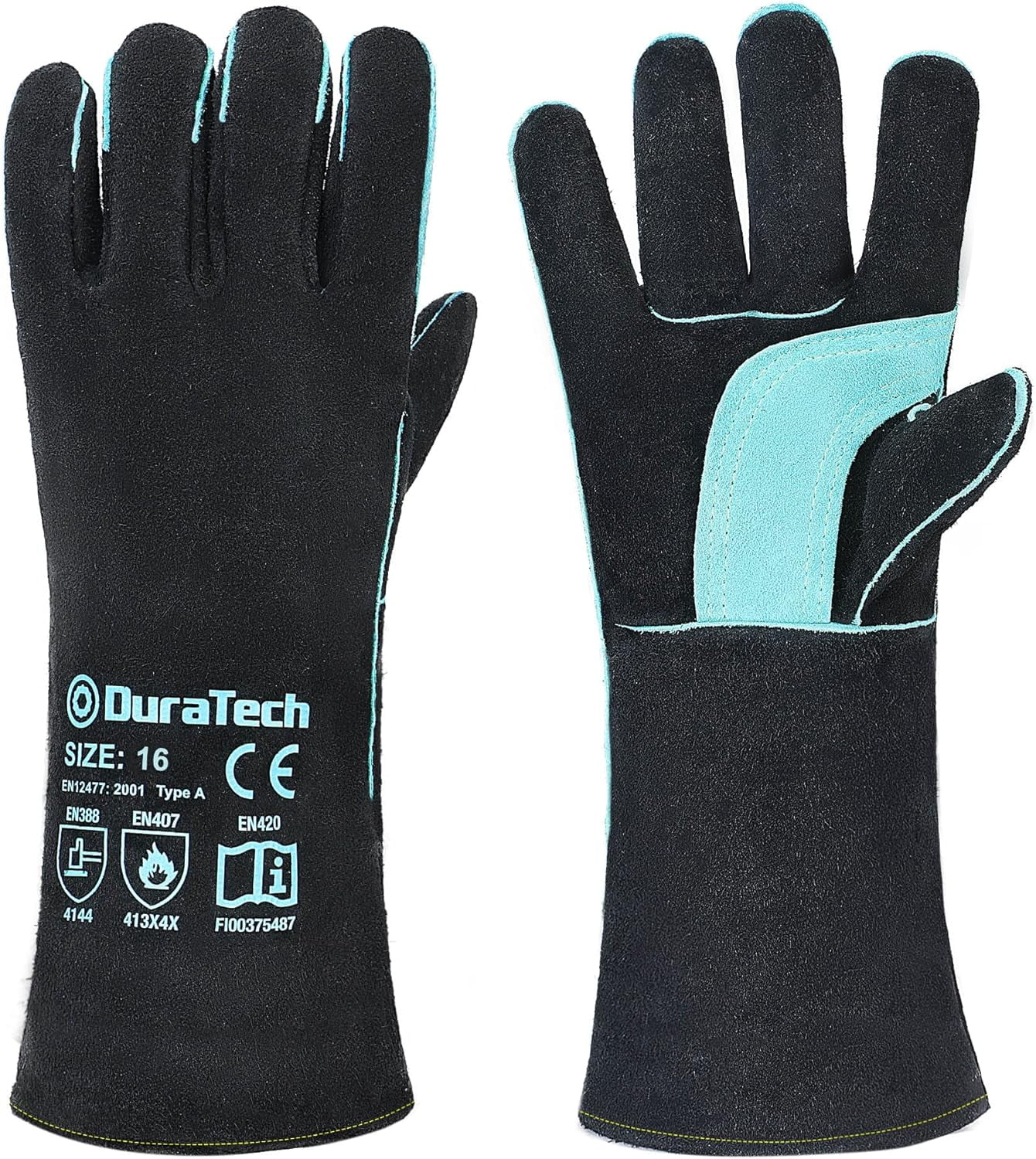 DURATECH Welding Gloves, 16″Long Sleeve Fireplace Gloves with Kevlar ...