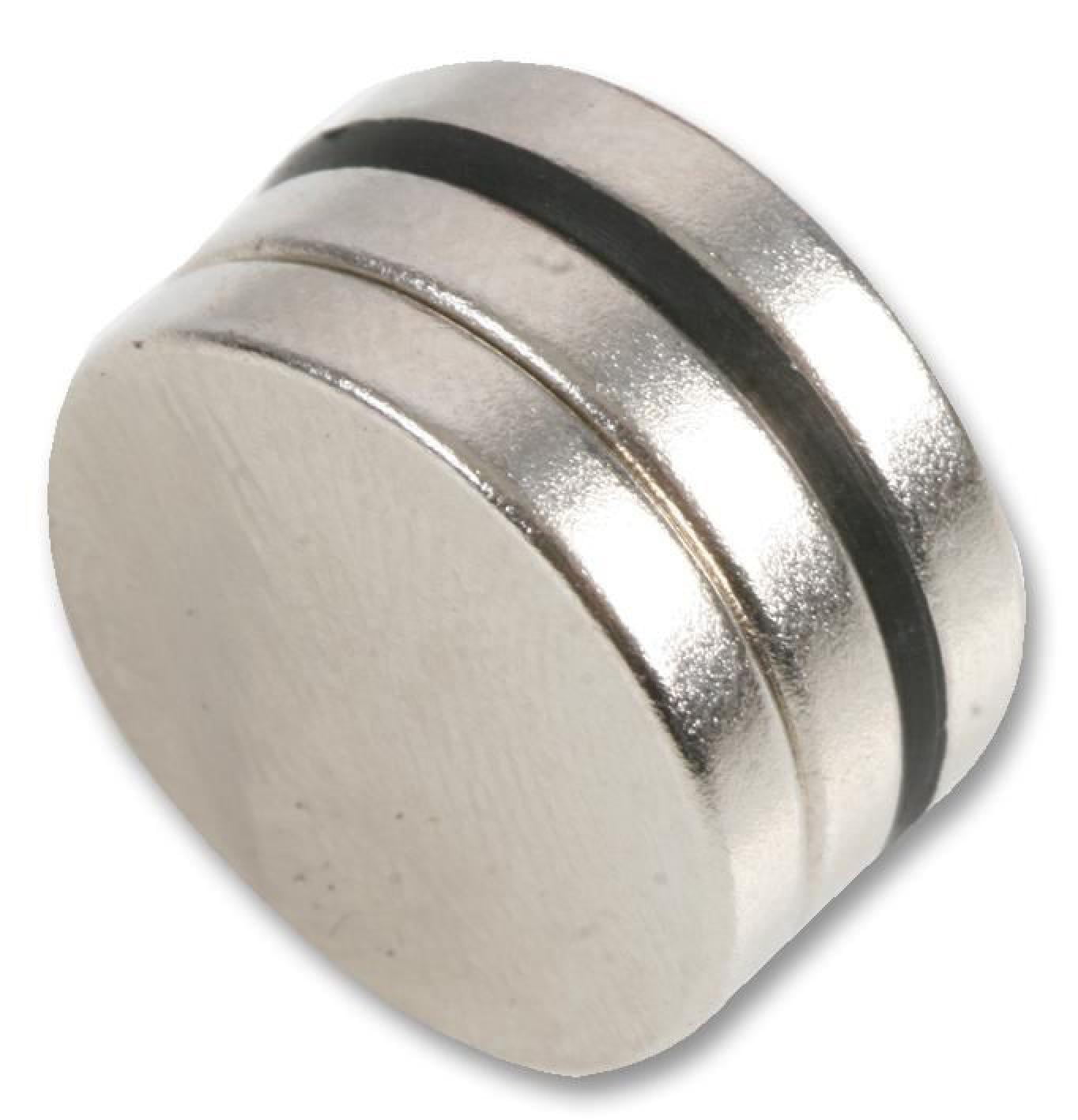 DURATOOL - 18mm x 3mm Bright Nickel Plated Neodymium Button Magnet, 3 ...