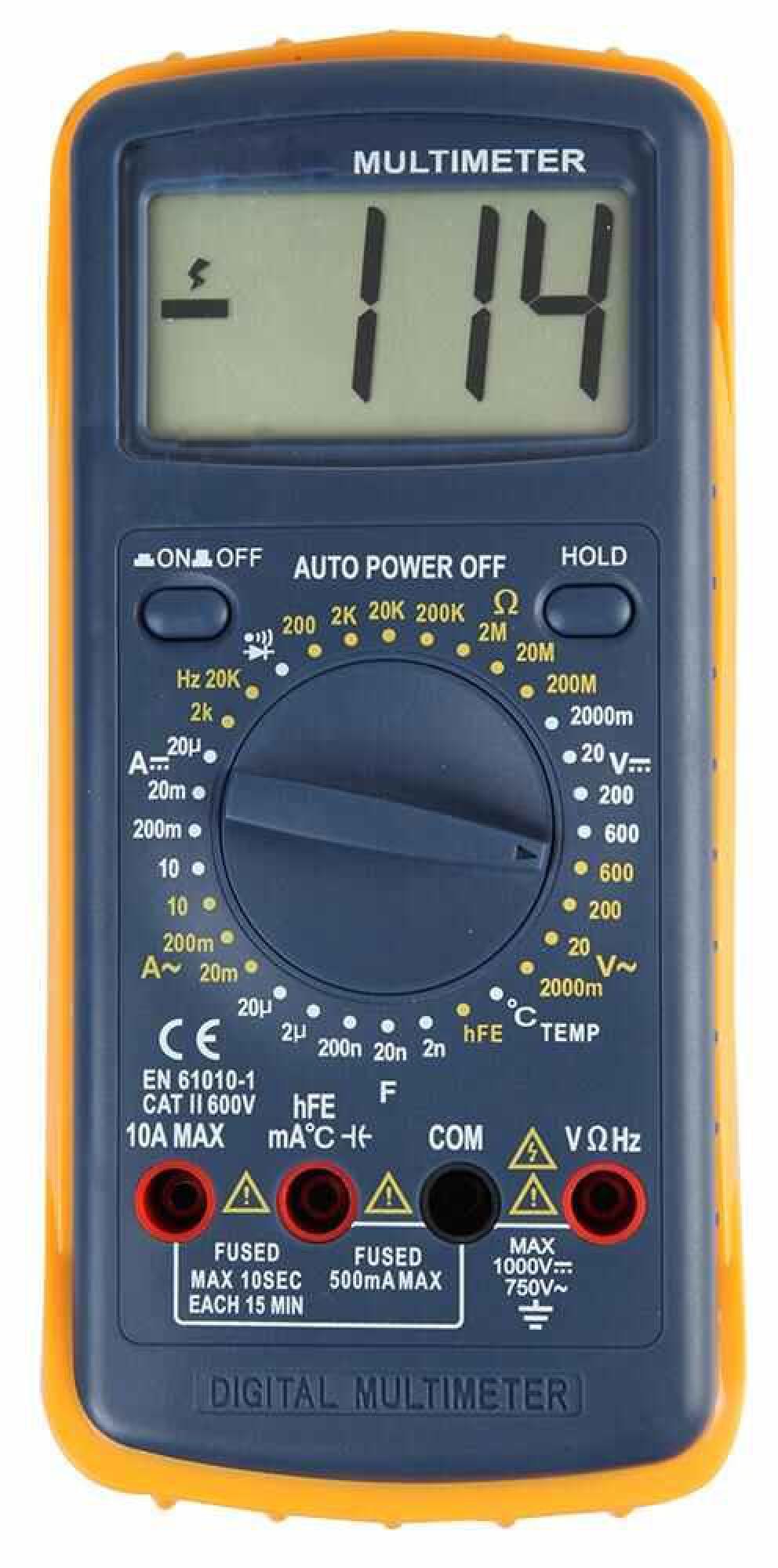 DURATOOL - 600V AC/DC Digital Multimeter with Temperature Measurement ...