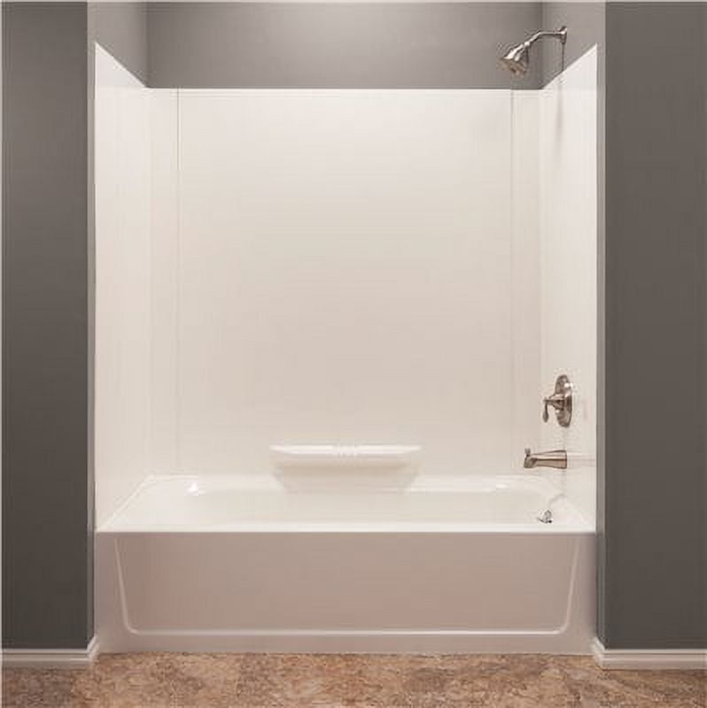 DURAWALL FIBERGLASS BATHTUB WALL KIT, 3 PIECES, 1 SHELF, WHITE, 30 X 60 ...