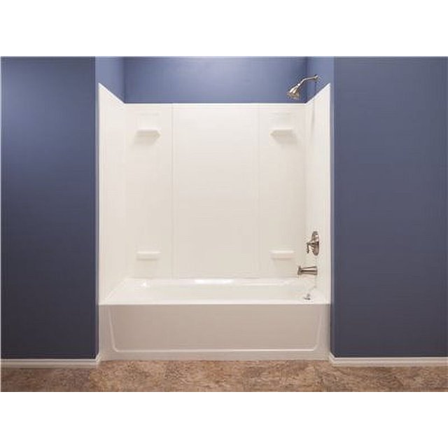 DURAWALL FIBERGLASS BATHTUB WALL KIT, 5 PIECES, 4 SHELVES, WHITE, 32 X ...