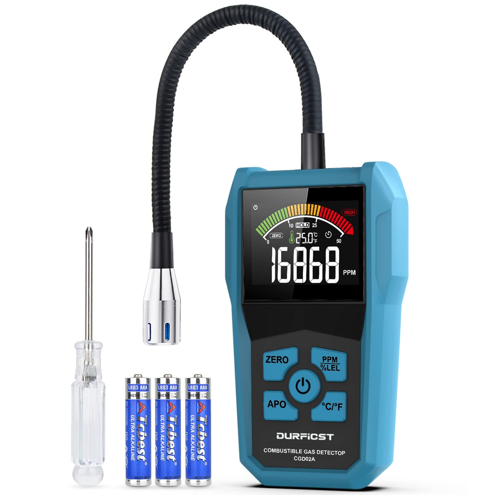 DURFICST Portable Gas Detector, Alarmable Gas Sniffer for Home ...