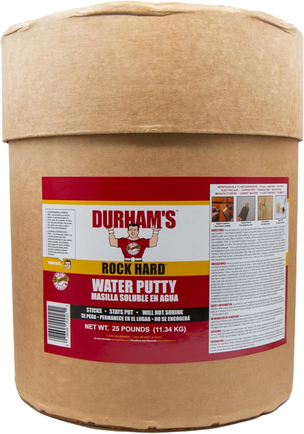 DURHAM'S Rock Hard Water Putty - 25 Lbs Drum - Walmart.com