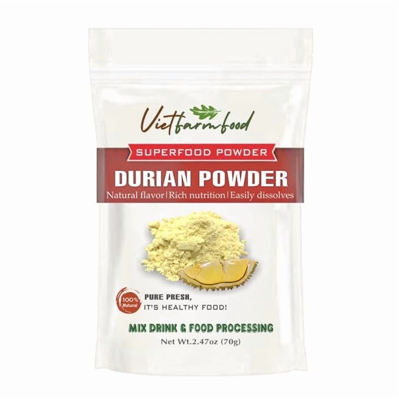 DURIAN POWDER 2.47 oz (70g) VIETFARMFOOD: Pure freeze-dried fruit ...