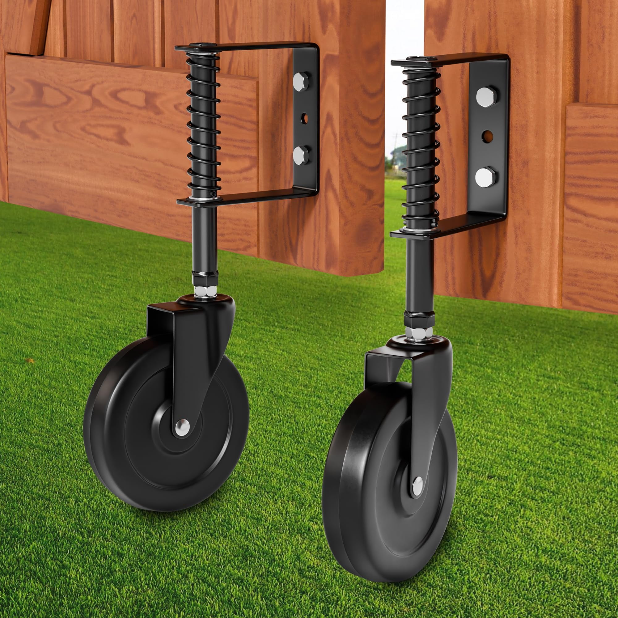 DURIGID 5” Spring Loaded Gate Caster Heavy Duty Gate Wheels for Wooden ...