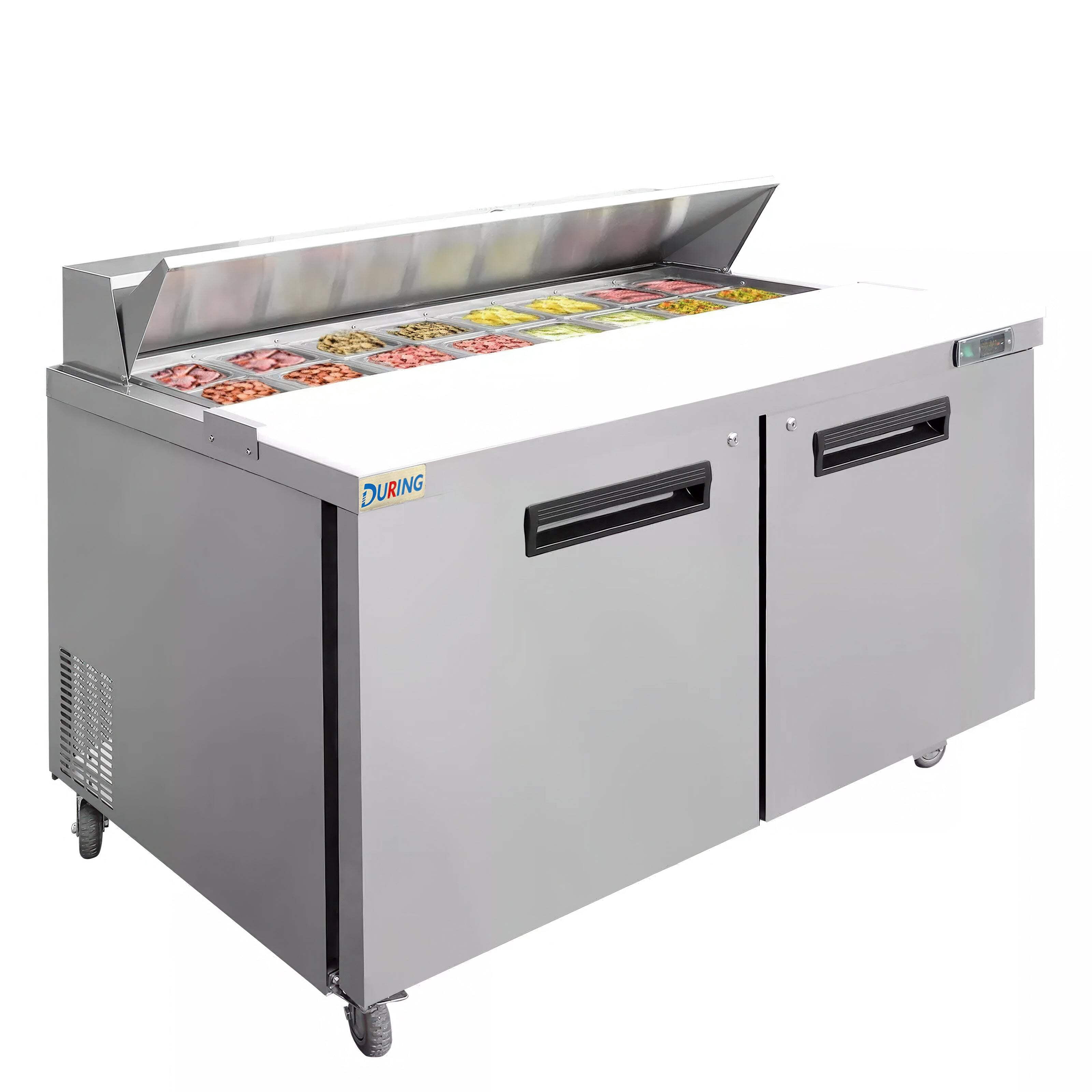 DURING D-KSR-60B 60" Double Door Food Prep Table Refrigerator in ...