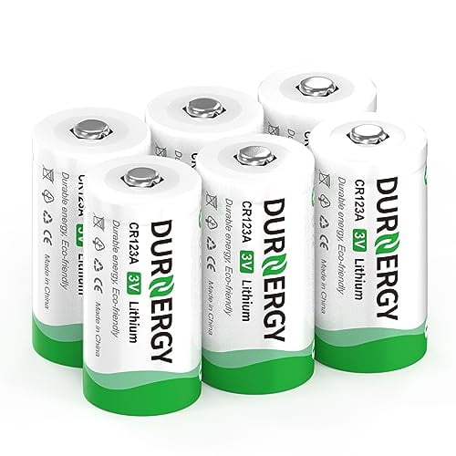 DURNERGY CR123A 3V Lithium Battery 6 Pack, 10 Years Shelf Life, 123 Batteries Lithium, 123A ...